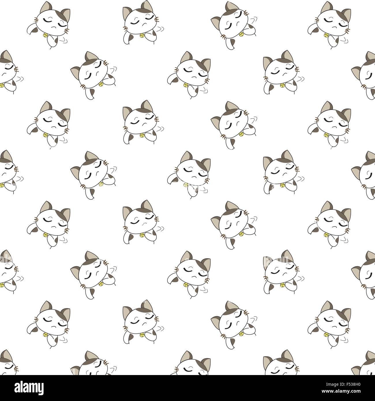 Cute Cartoon Cats Pattern Stock Vector Image & Art - Alamy