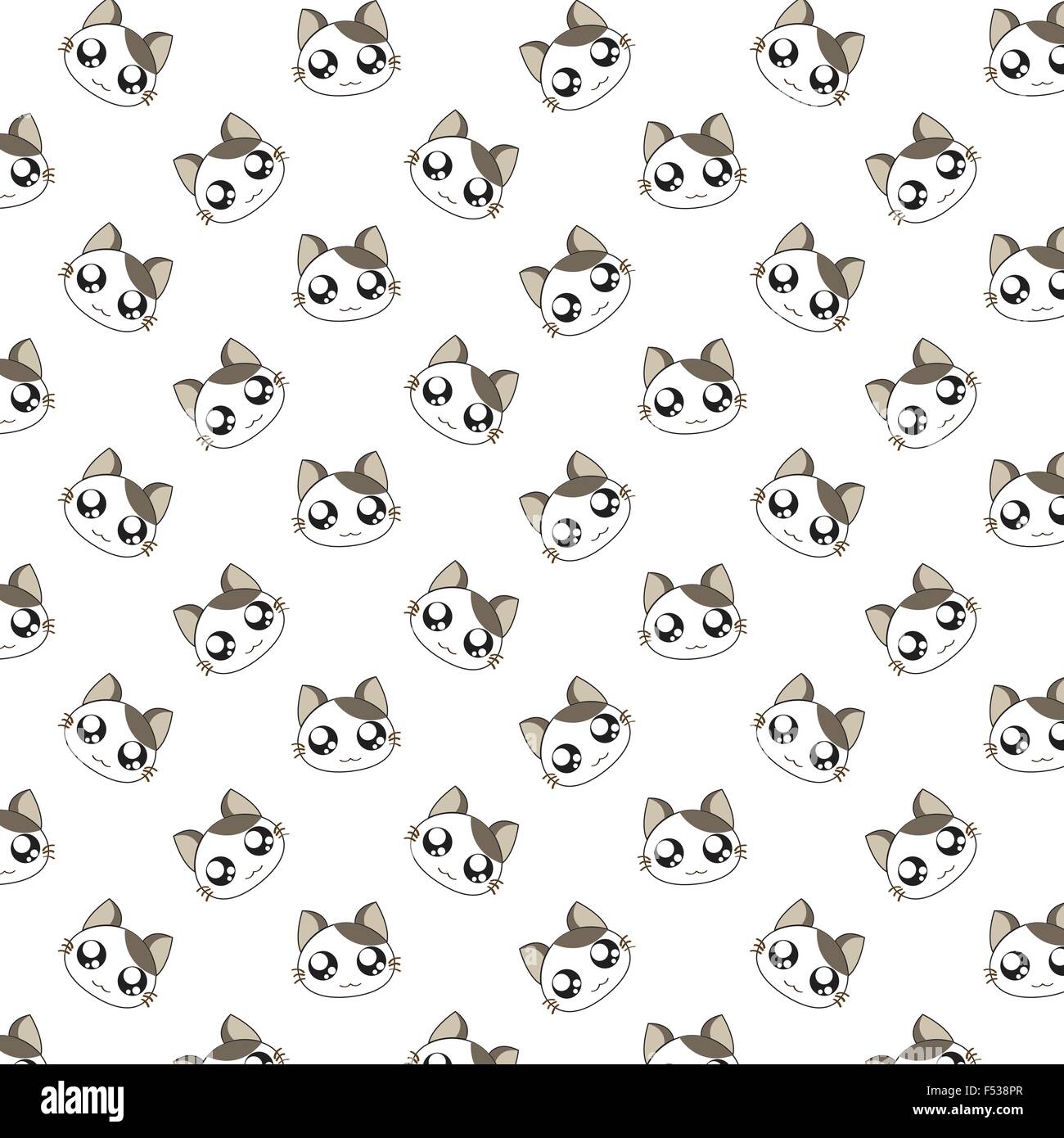 Cute Cartoon Cats Pattern Stock Vector Image & Art - Alamy