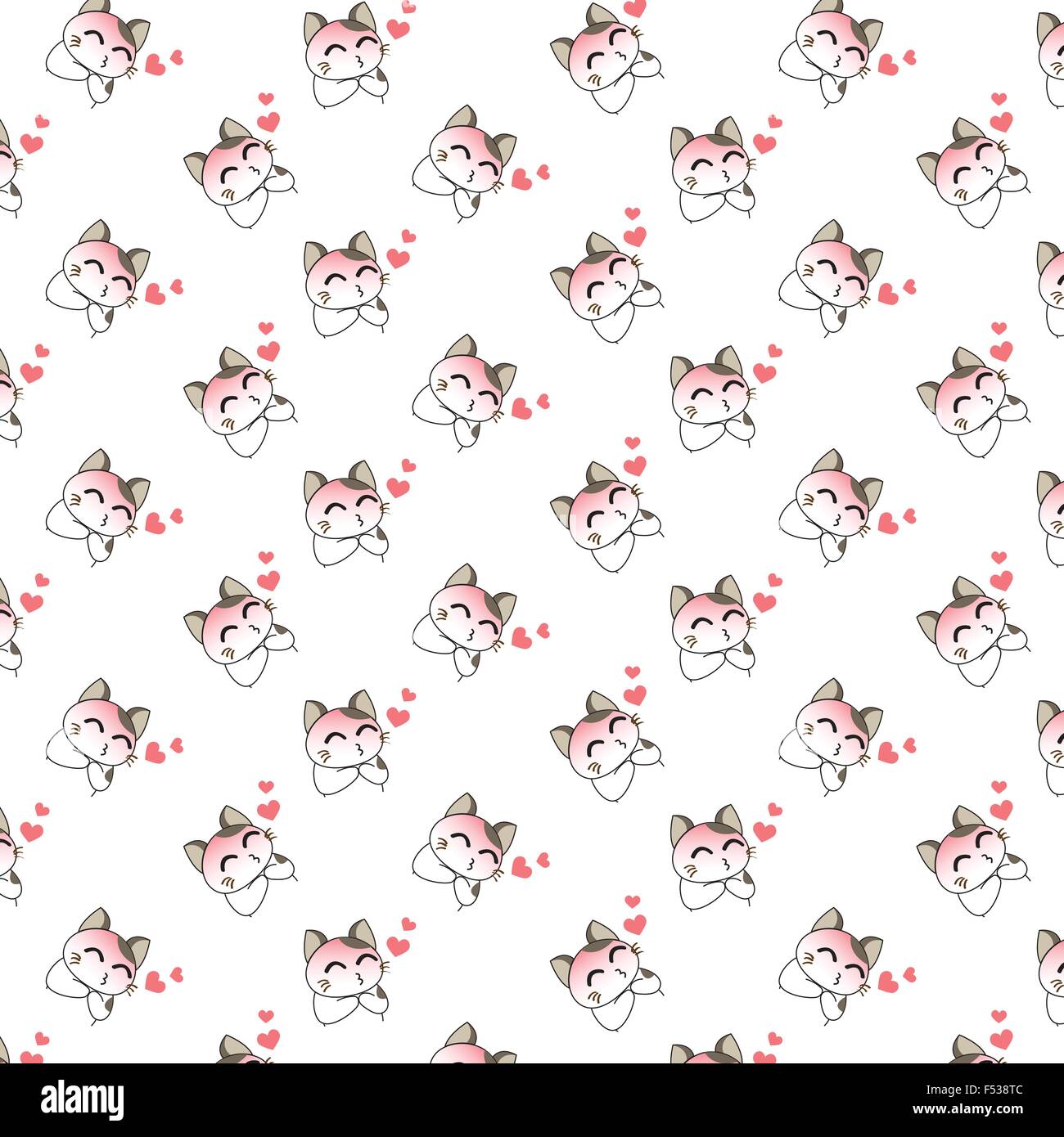 Cute Cartoon Cats Pattern Stock Vector Image And Art Alamy