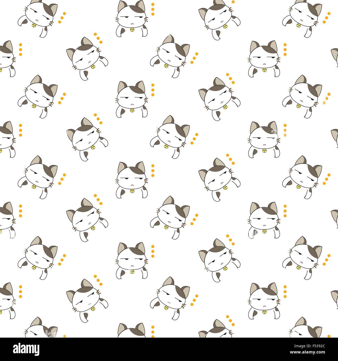Cute Cartoon Cats Pattern Stock Vector Image & Art - Alamy