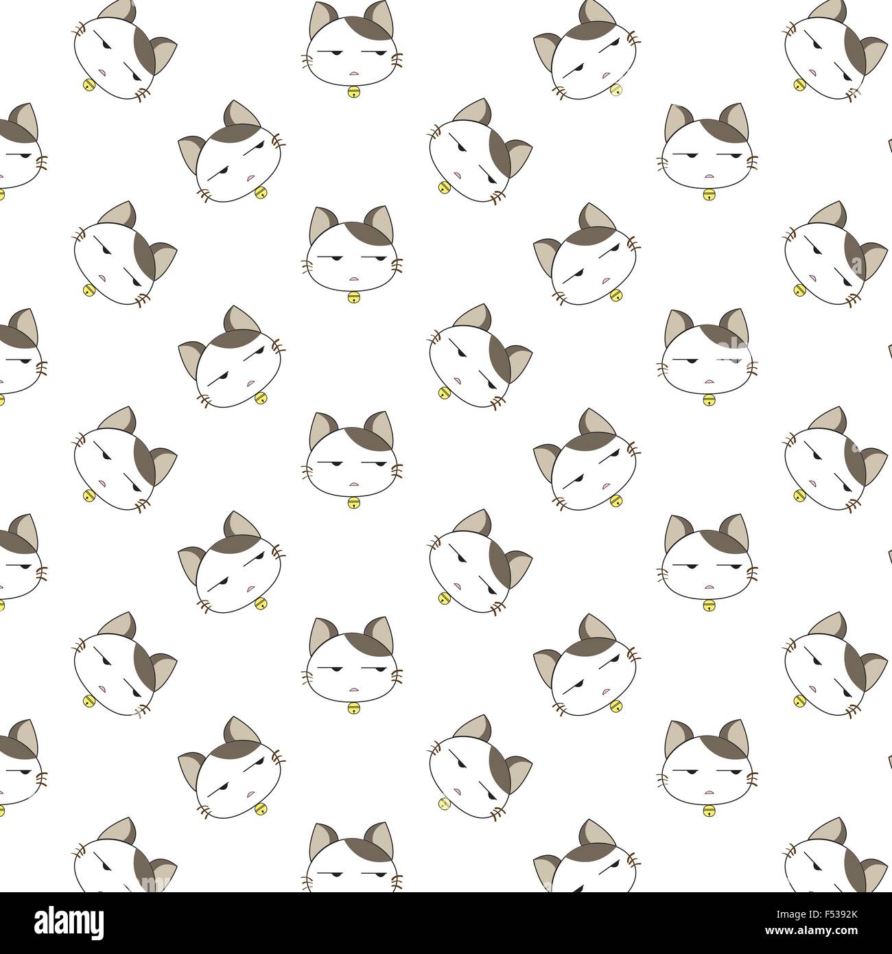 Cute Cartoon Cats Pattern Stock Vector Image & Art - Alamy