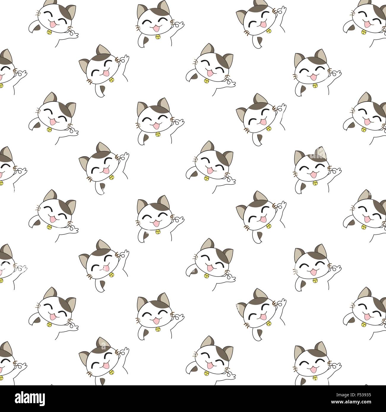 Cute Cartoon Cats Pattern Stock Vector Image & Art - Alamy