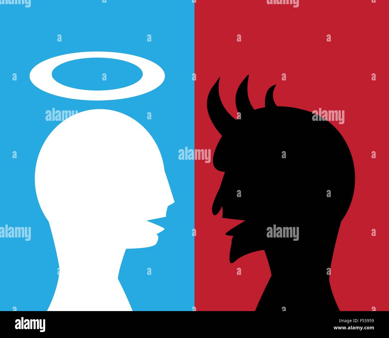 Good man and Evil man are talking about agreement for their business ...