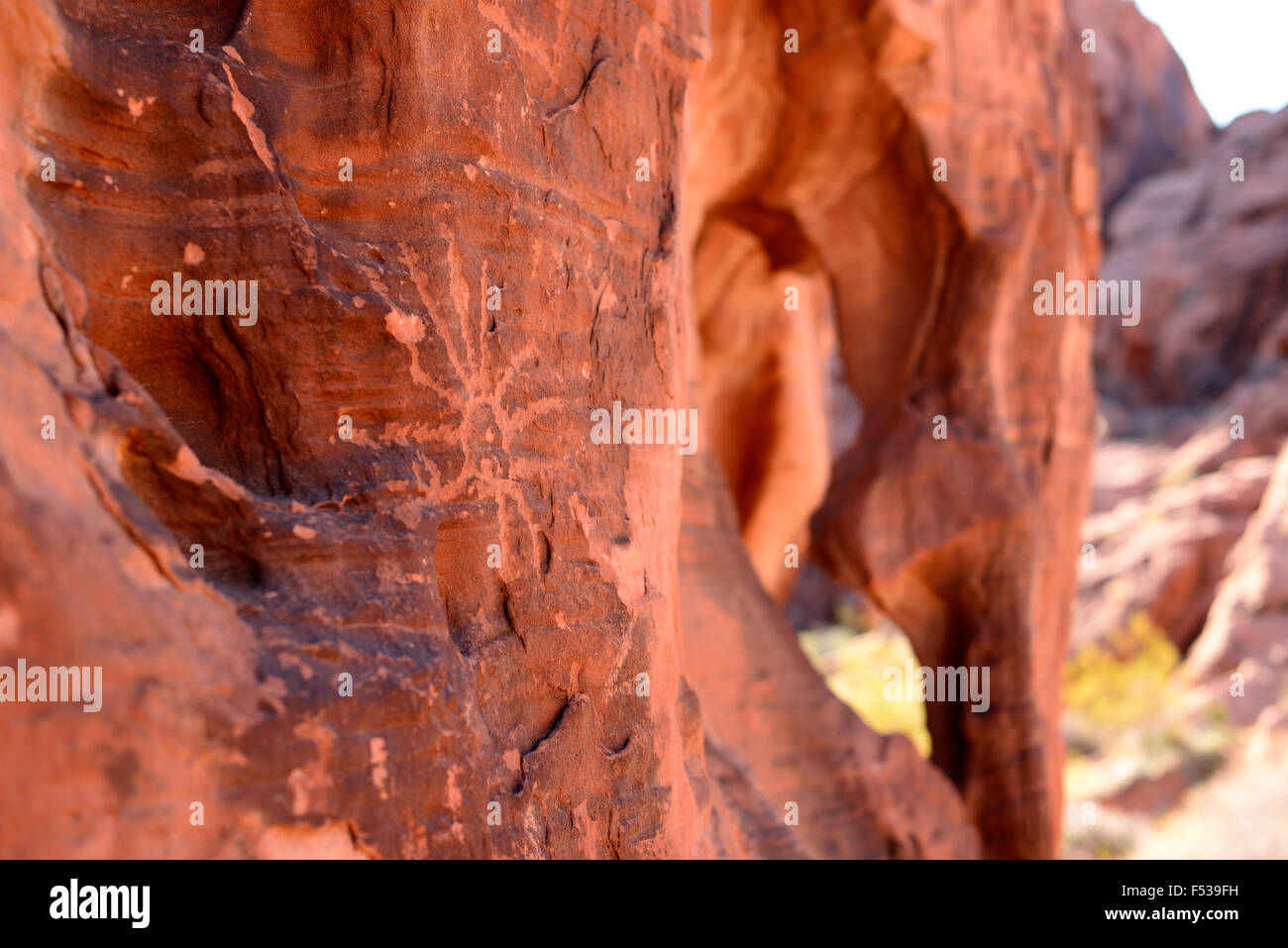 Prehistoric Petroglyphen in the Valley of Fire State Park, Overton ...