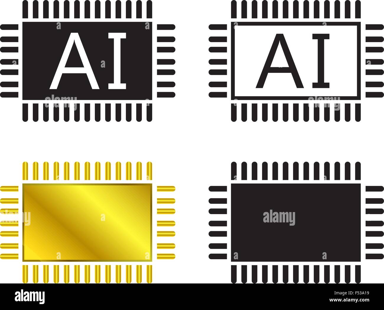 AI system icon and cpu symbol, Vector illustration Stock Vector Image ...