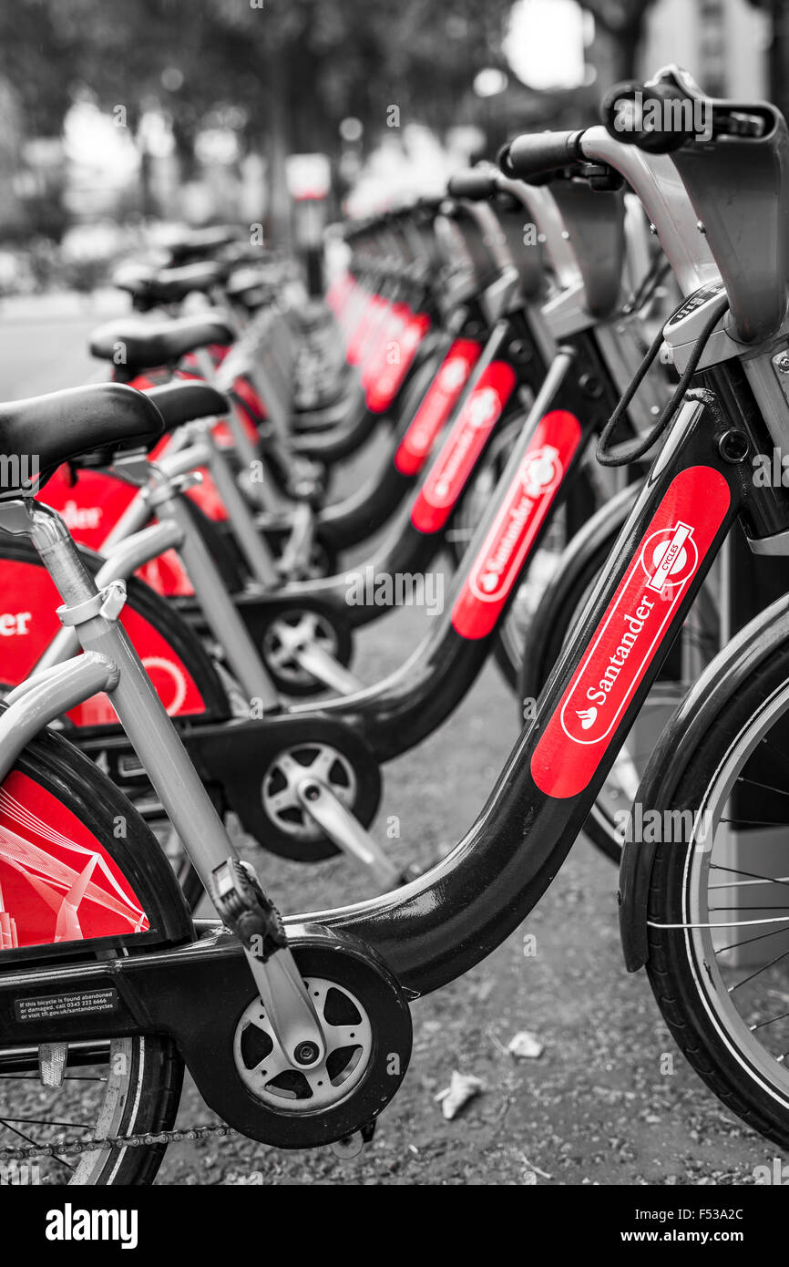 Santander Boris Bikes on Pitfield Street, Shoreditch, London Stock ...
