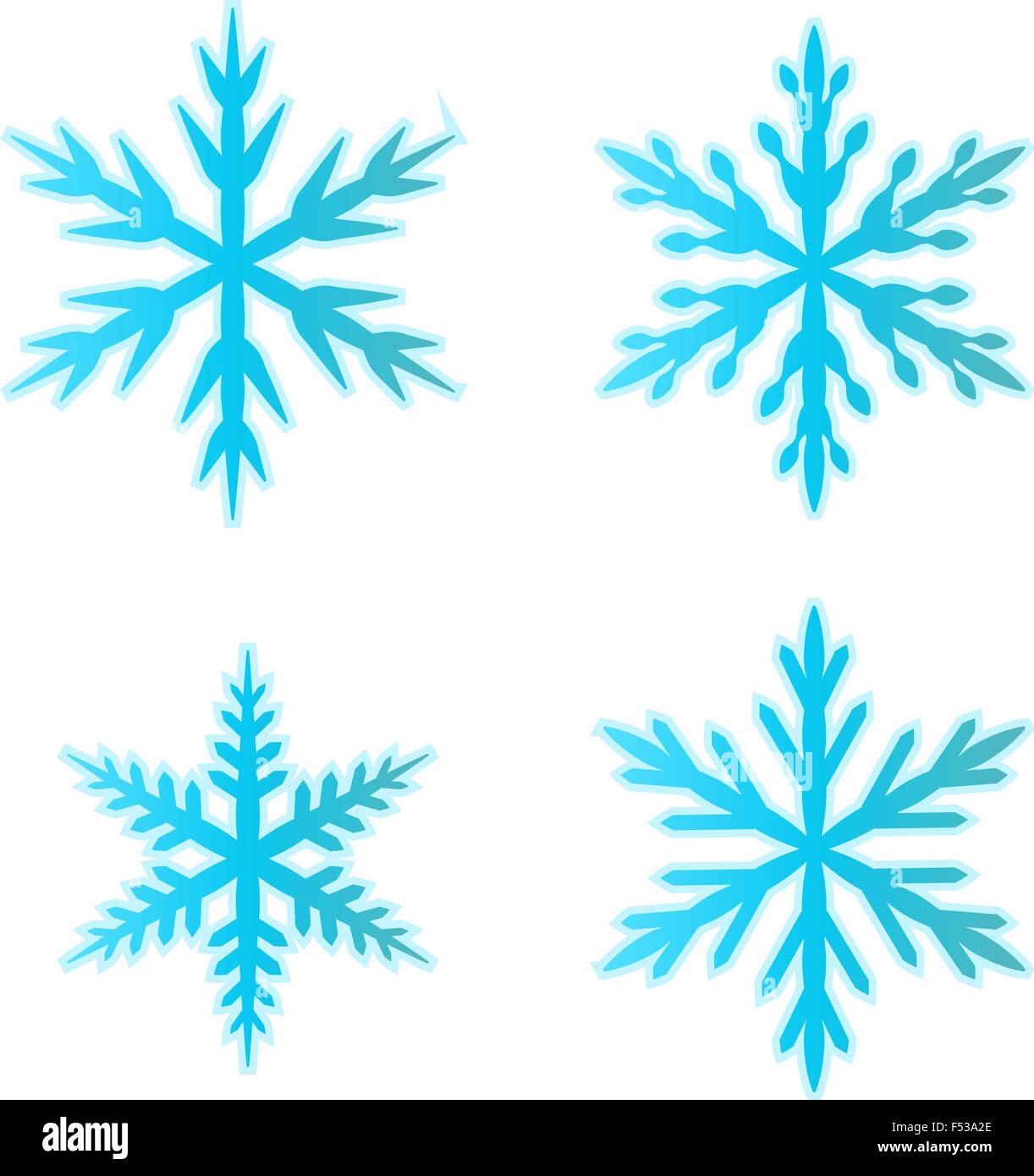Set of blue snowflakes, Vector illustration Stock Vector Image & Art ...