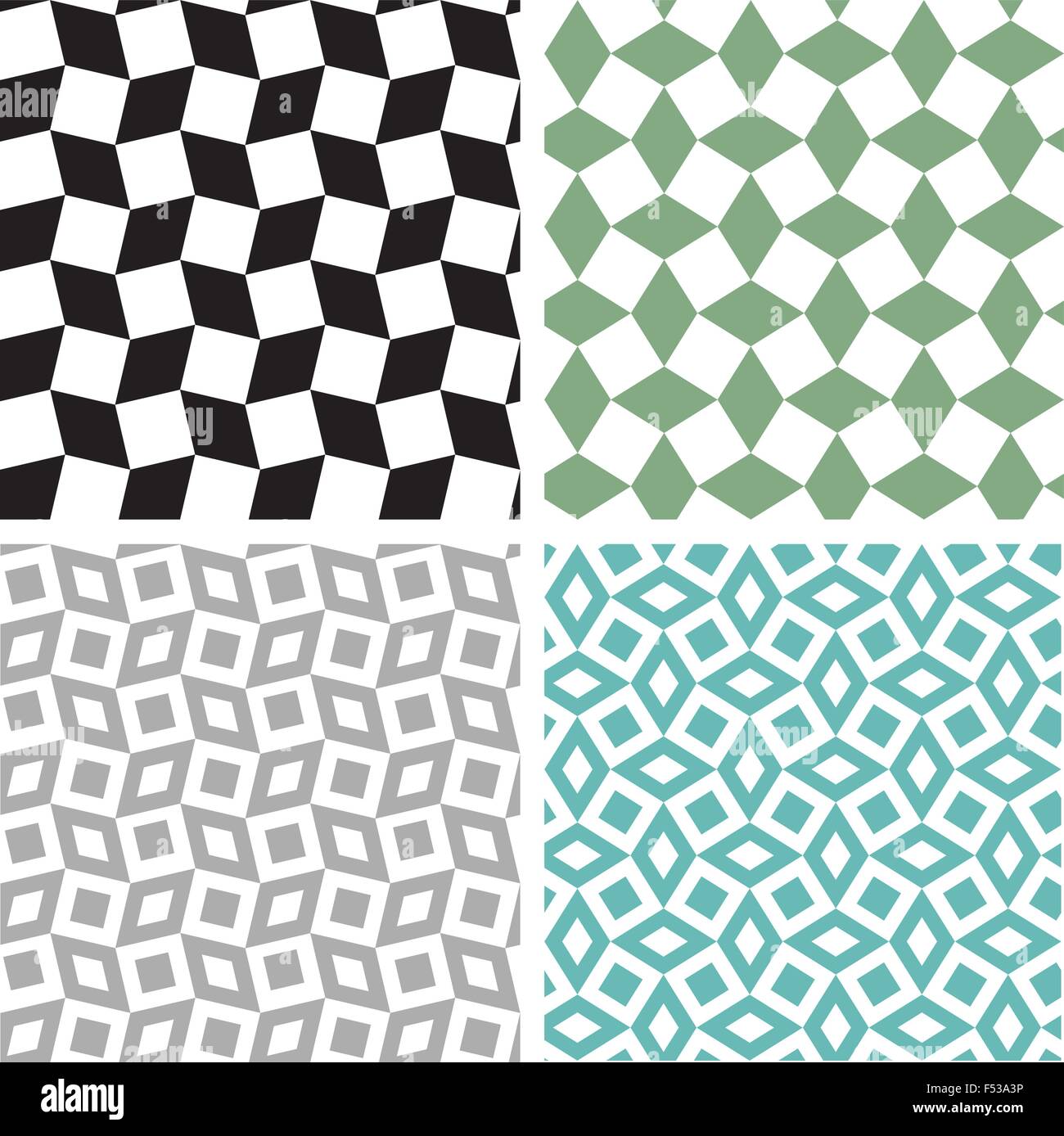 Set of geometric square seamless pattern, vector Stock Vector Image ...