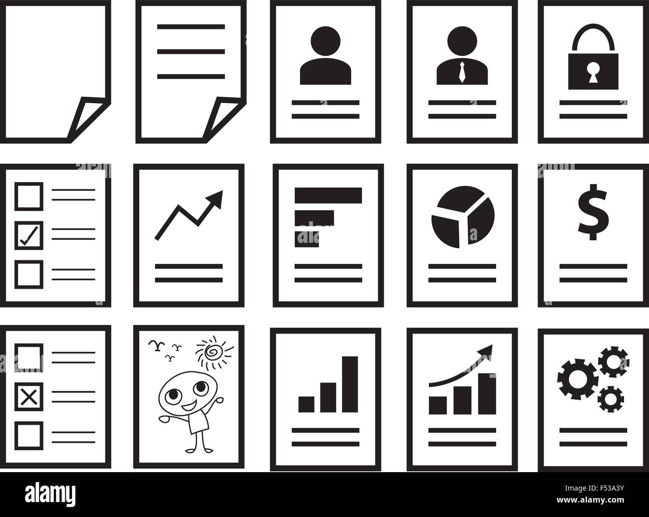 Set of document icons, vector object Stock Vector Image & Art - Alamy