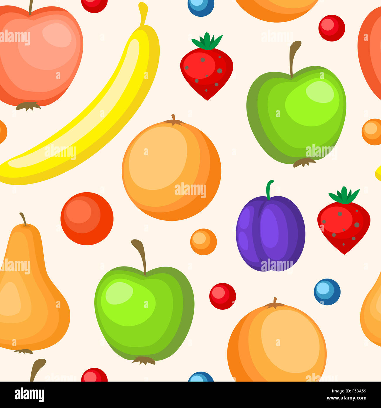 Seamless pattern with ripe fruit Stock Photo - Alamy
