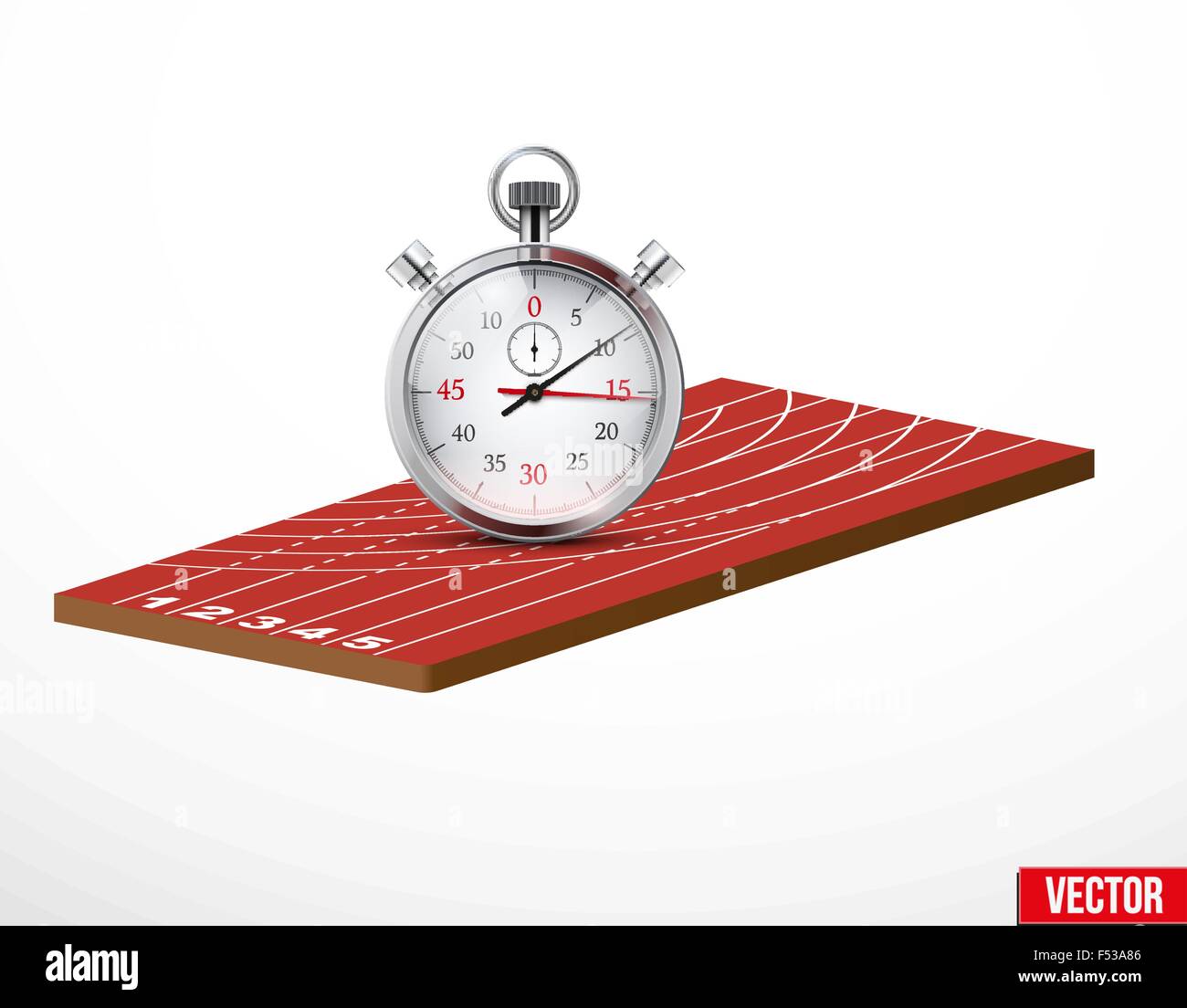 Symbol of a stopwatch and run athletic track Stock Vector Image & Art ...