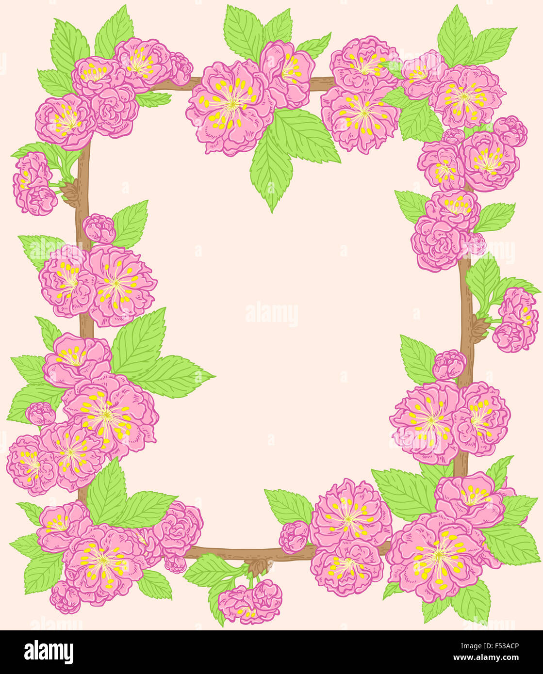 Pink floral frame hi-res stock photography and images - Alamy