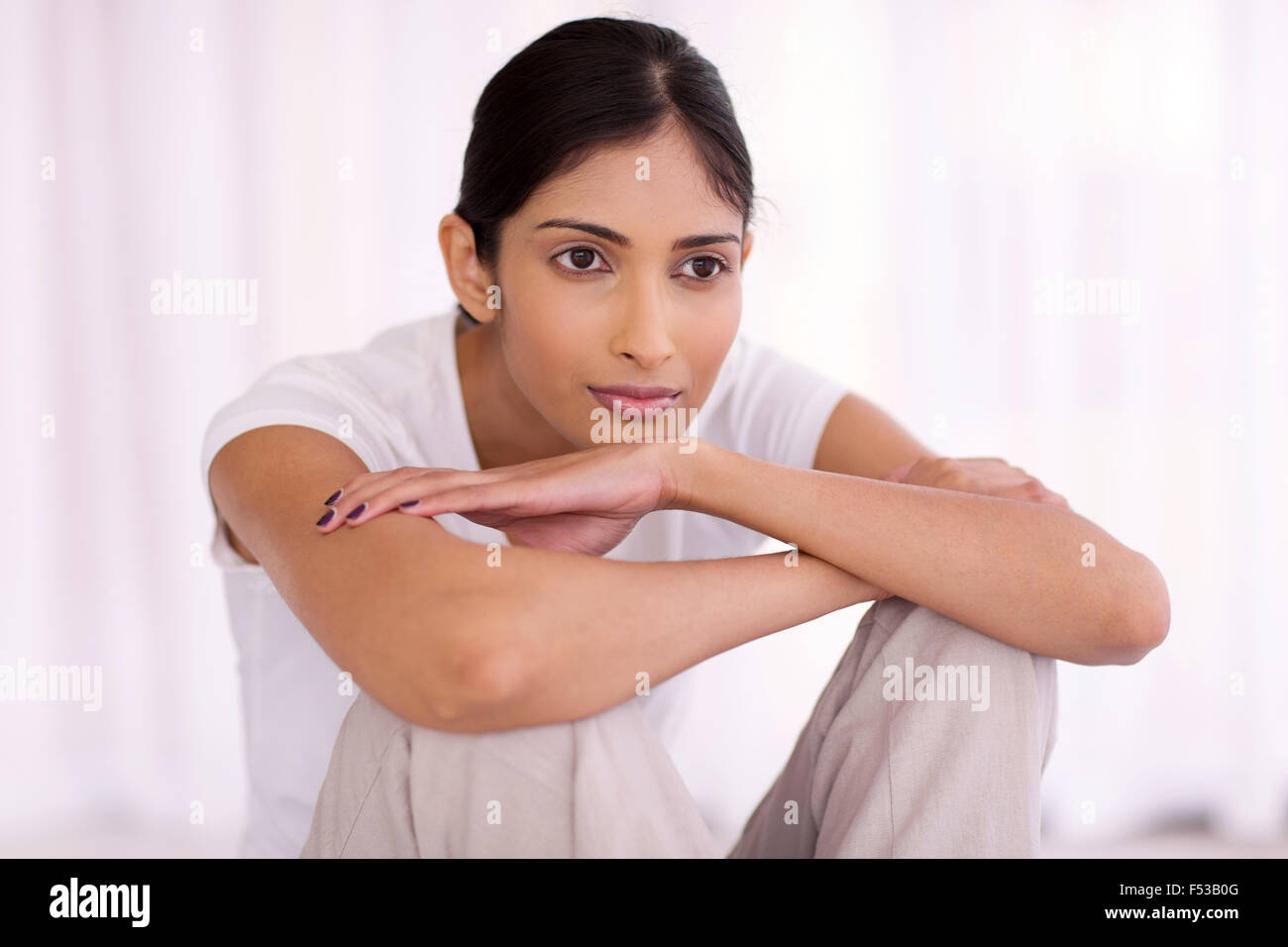 Indian beautiful girl thinking hi-res stock photography and images - Alamy