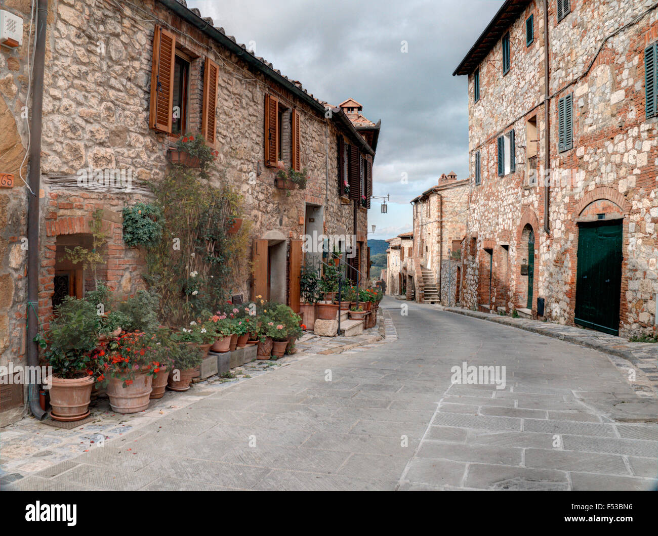 Europe, Italy, Tuscany, Montefollonico. The medieval town of ...
