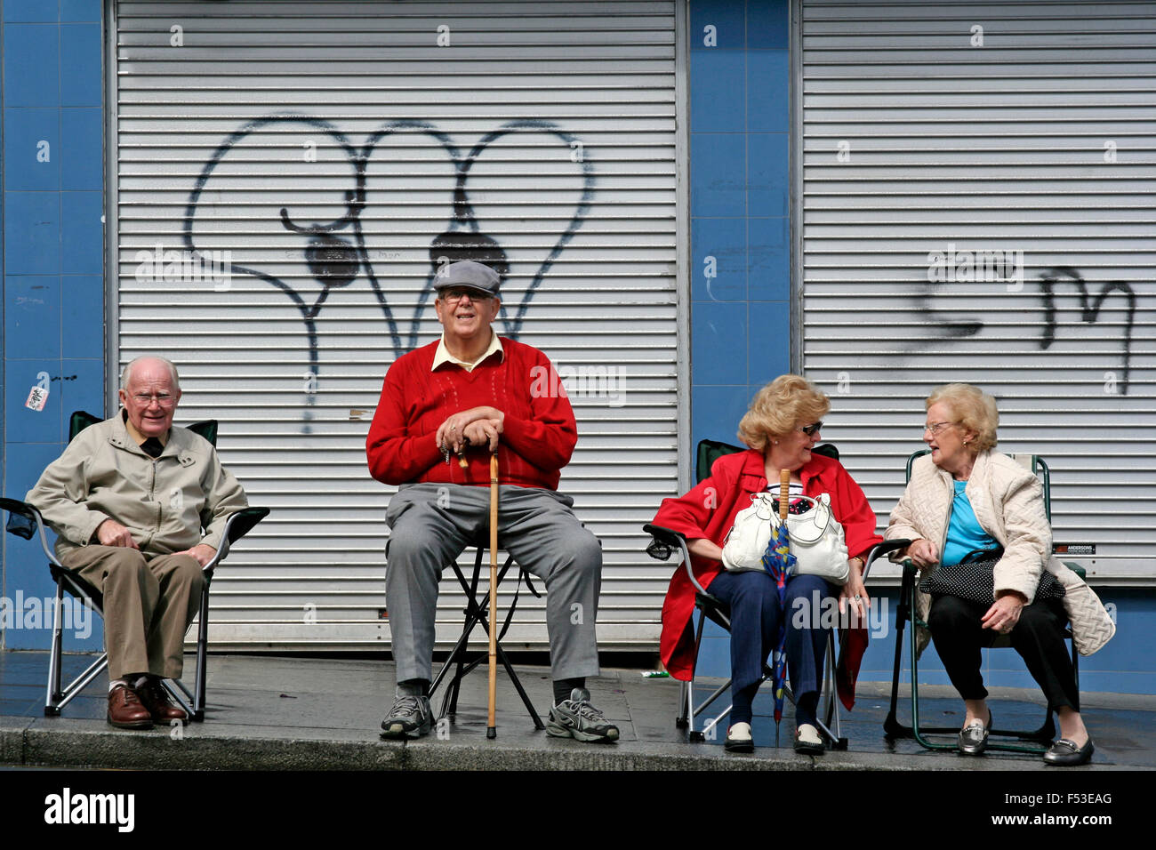 Waiting on the Apprentice boys parade In Derry, Northern Ireland Stock ...