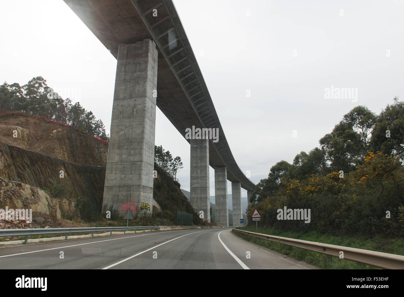 infrastructure projects asturias spain Stock Photo - Alamy