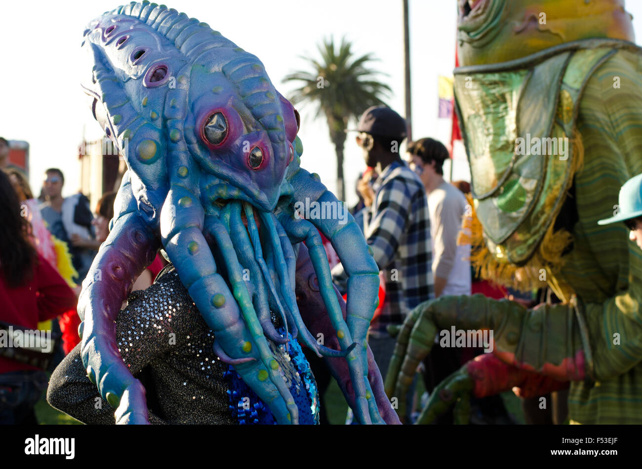 alien costumes at music festival san Francisco Stock Photo - Alamy