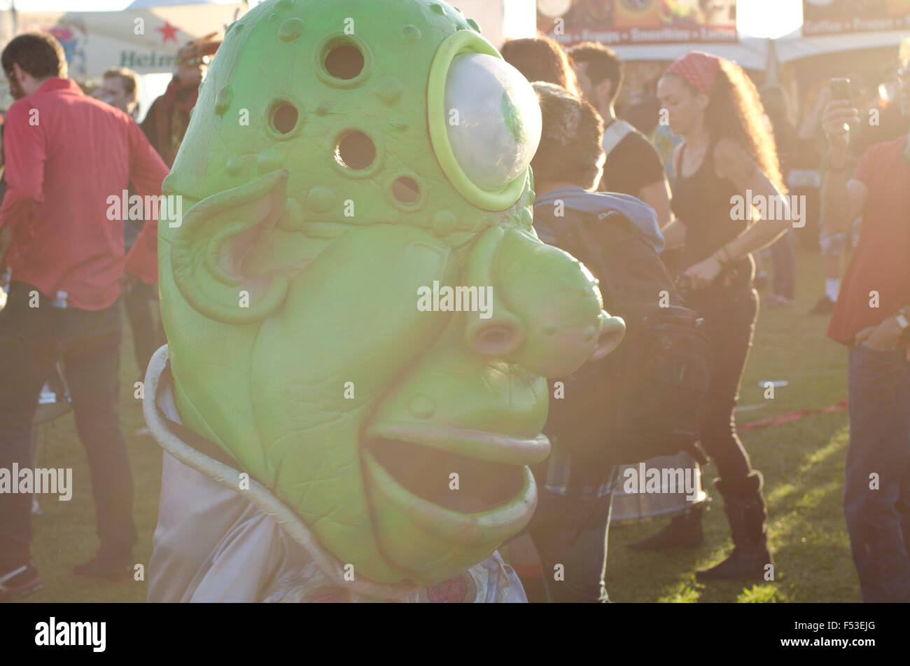 alien costumes at music festival san Francisco Stock Photo - Alamy