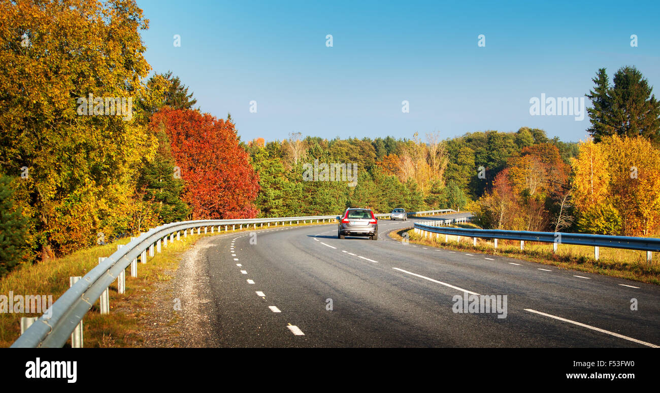 cars moving on a highway road Stock Photo - Alamy