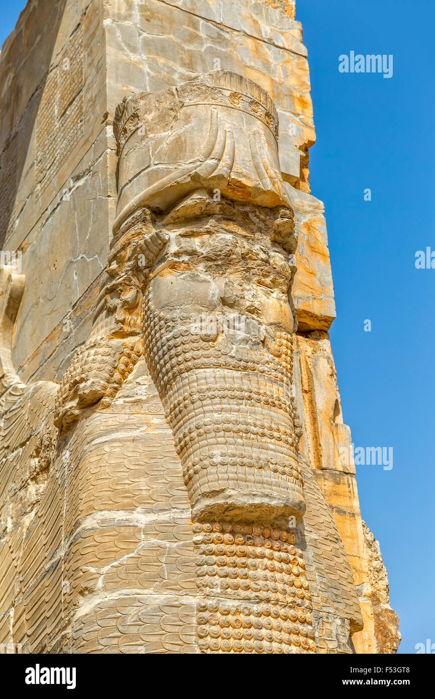 Persepolis Lamassu statues Stock Photo - Alamy