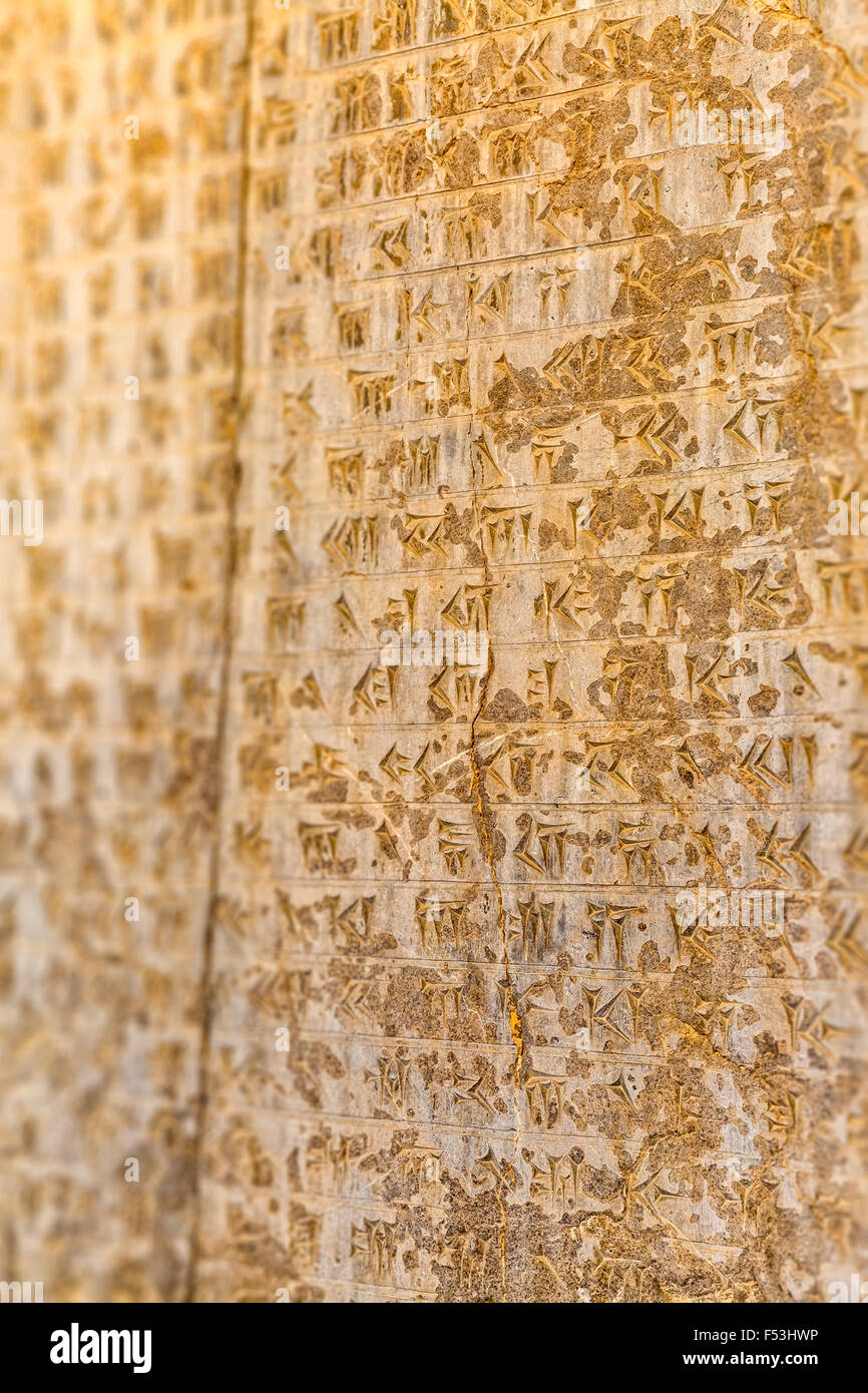 Cuneiform letters Persepolis Stock Photo - Alamy
