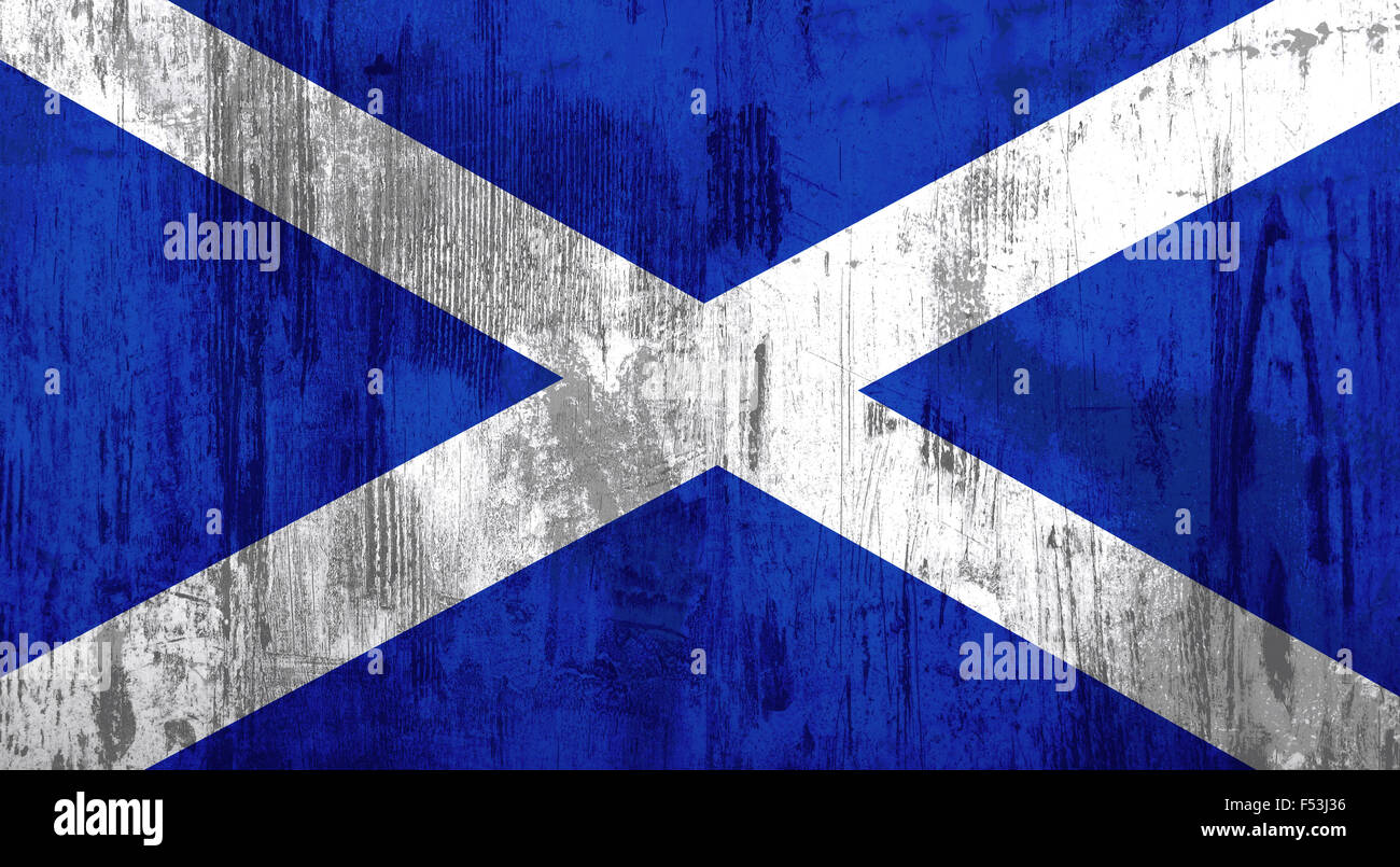 Illustration of an old and dirty Scotland flag Stock Photo - Alamy
