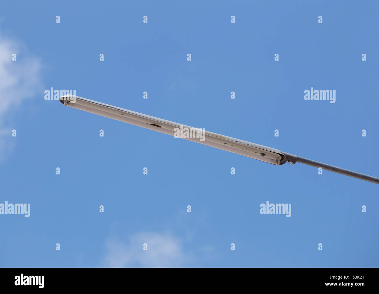 Fluorescent street lamp tower with sky background Stock Photo - Alamy