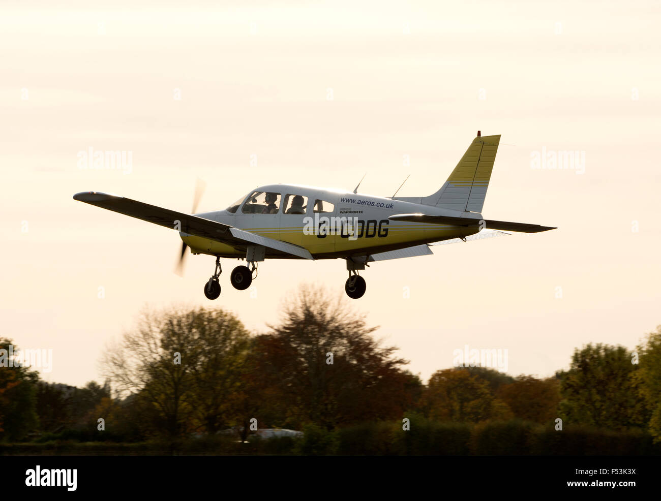 Piper PA-28 Cherokee Warrior at Wellesbourne Airfield, UK (G-CDDG Stock ...