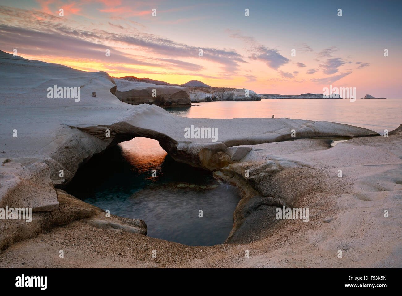 Milos beach cliffs hi-res stock photography and images - Alamy