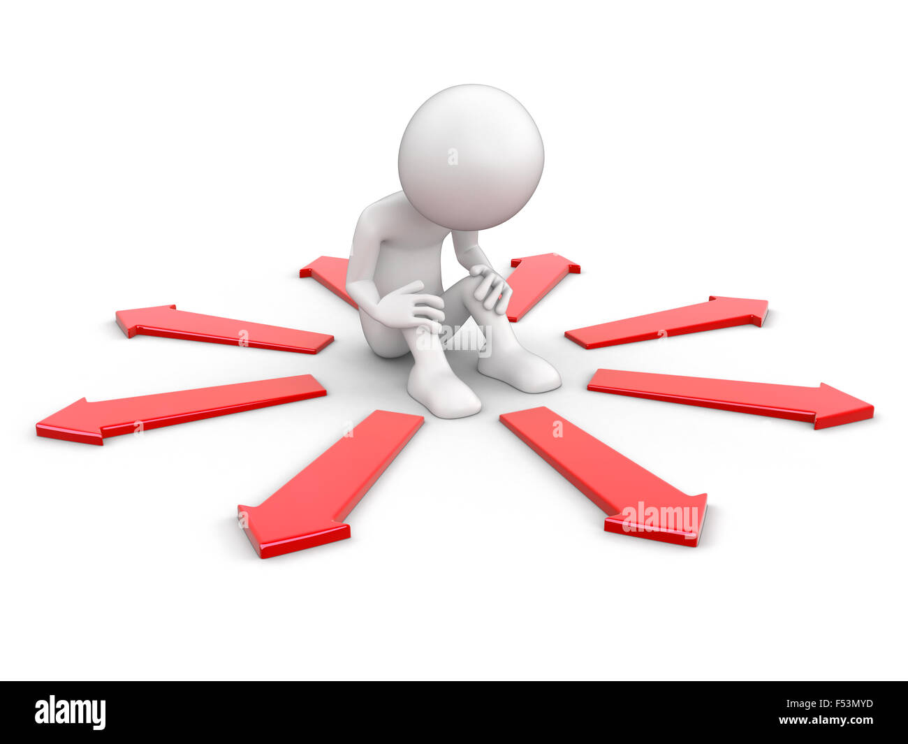 Man and arrow. Image with clipping path Stock Photo - Alamy