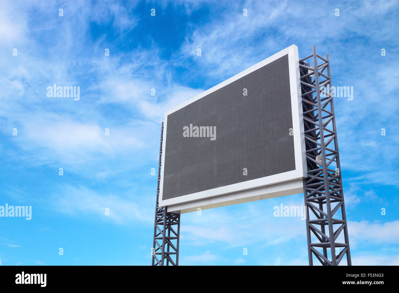 large sign board with blue sky background Stock Photo - Alamy