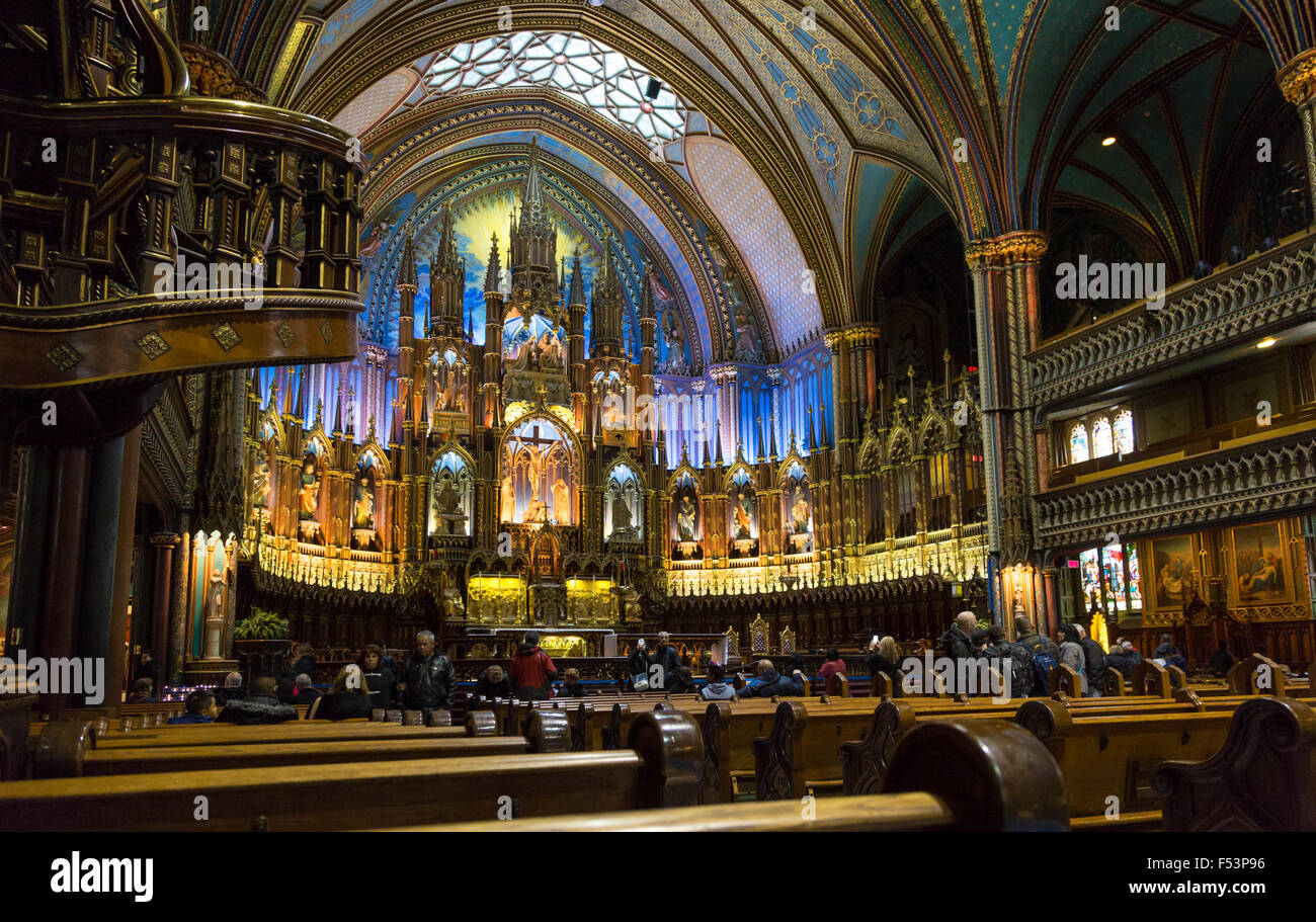 Basilica Notre Dame, Old City, Montreal, Quebec Stock Photo - Alamy
