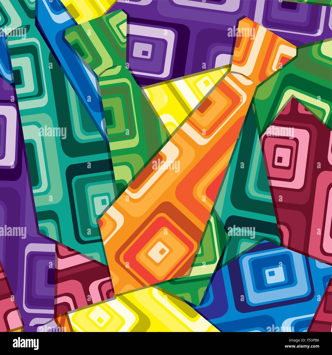 Retro neck tie card in vector format Stock Vector Image & Art - Alamy