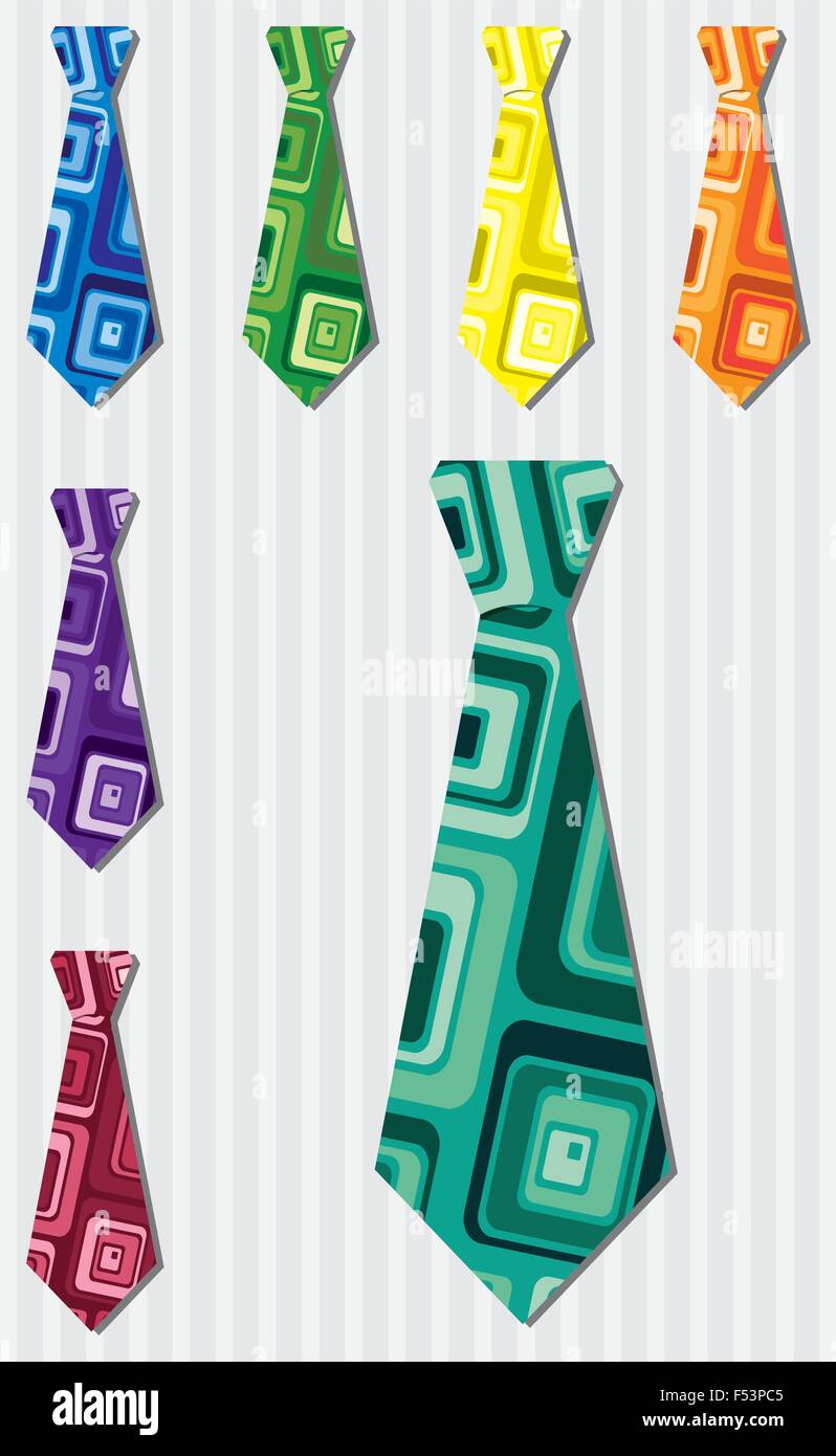 Retro neck tie set in vector format Stock Vector Image & Art - Alamy