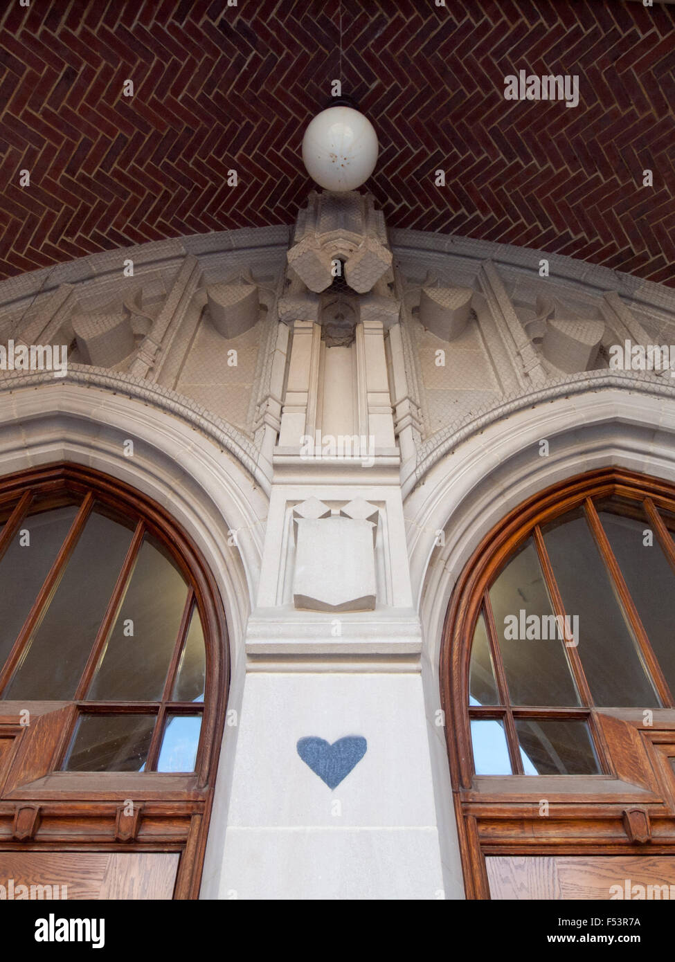 The famous graffiti heart and grand entrance of the Thorvaldson ...