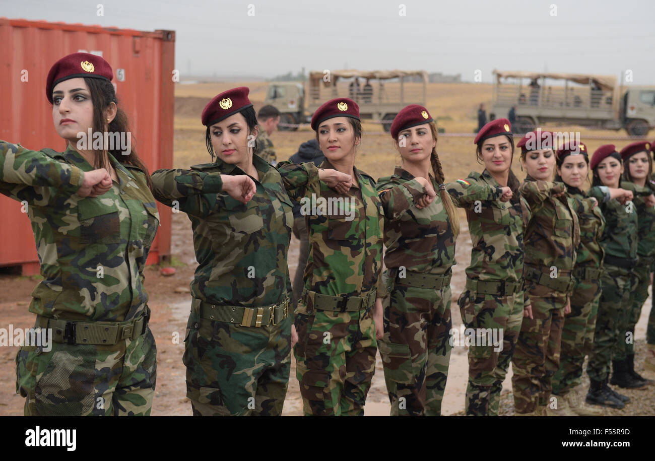 Erbil, Iraq. 27th Oct, 2015. Women undergoing basic training at the ...