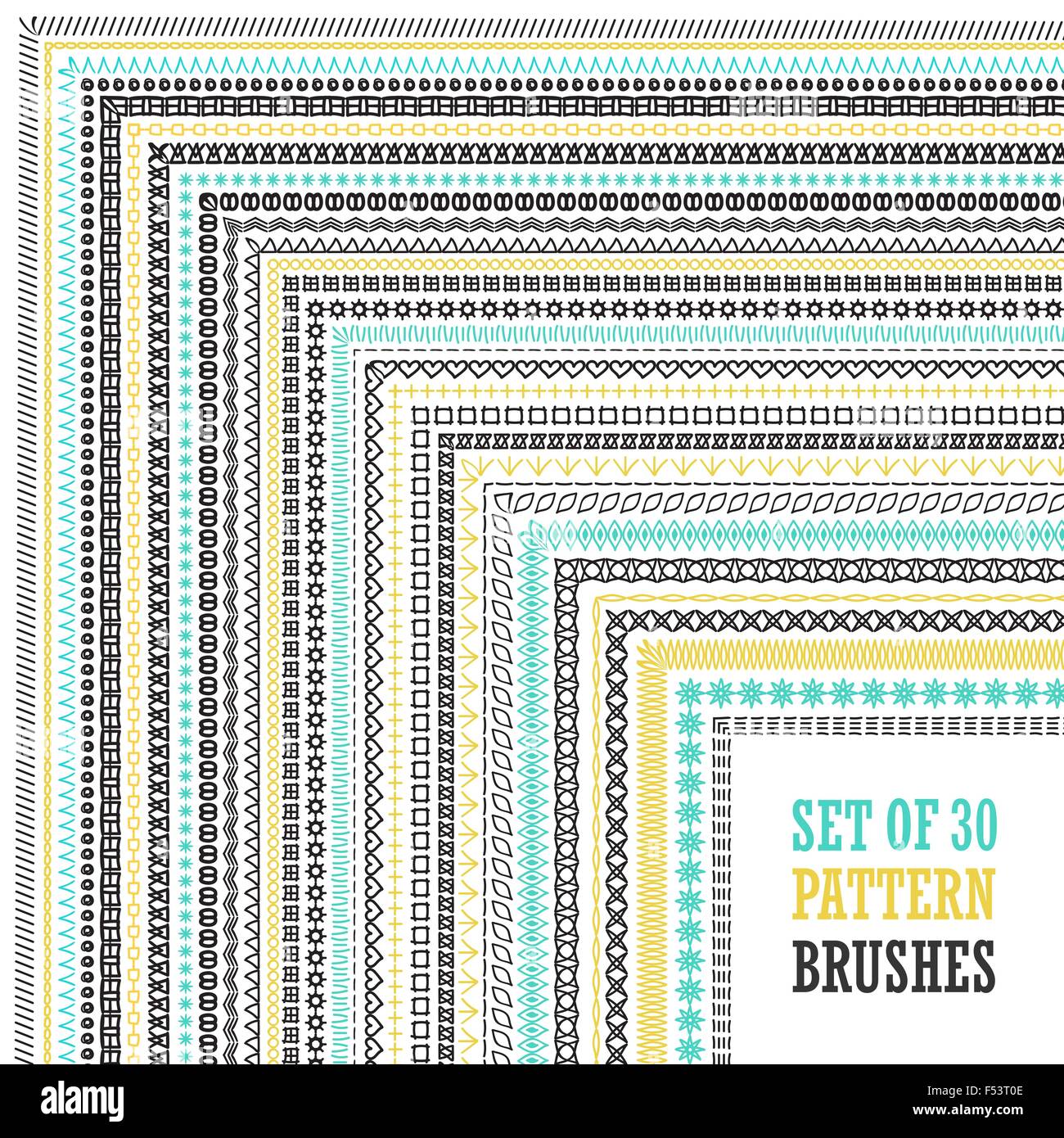 Hand Drawn Pattern Brushes Set Stock Vector Image & Art - Alamy