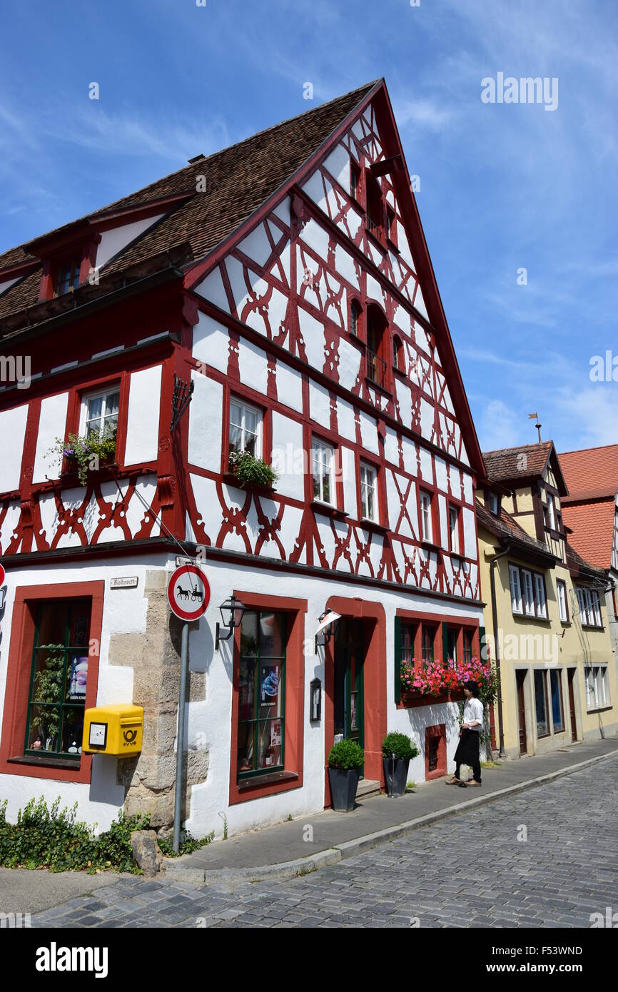 A historic building in the medieval German town of Rothenburg ob der ...