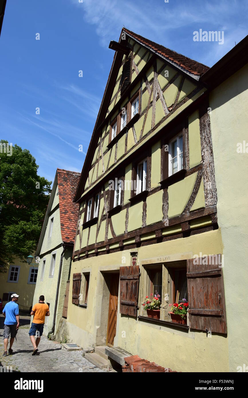 A historic building in the medieval German town of Rothenburg ob der ...