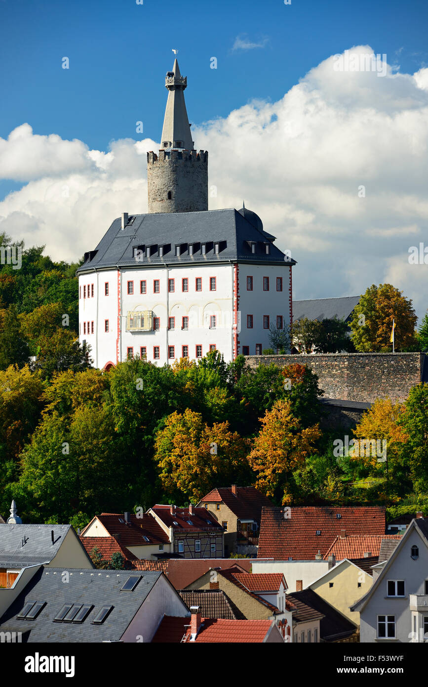 Osterburg castle and historic centre of Weida, Thuringia, Germany Stock ...