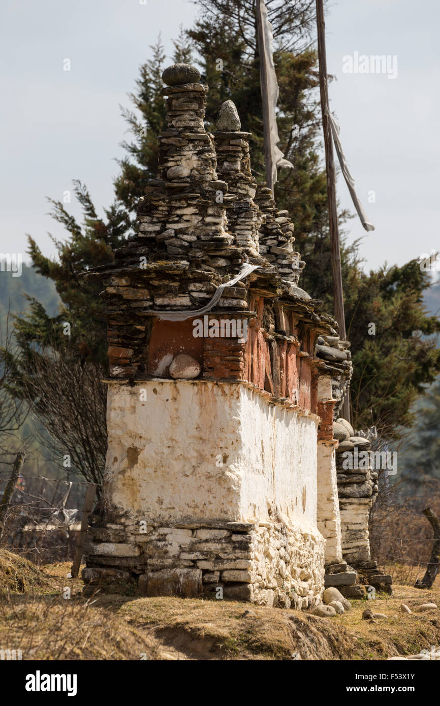 Prayer wall, Jakar, Bumthang, Bhutan Stock Photo - Alamy