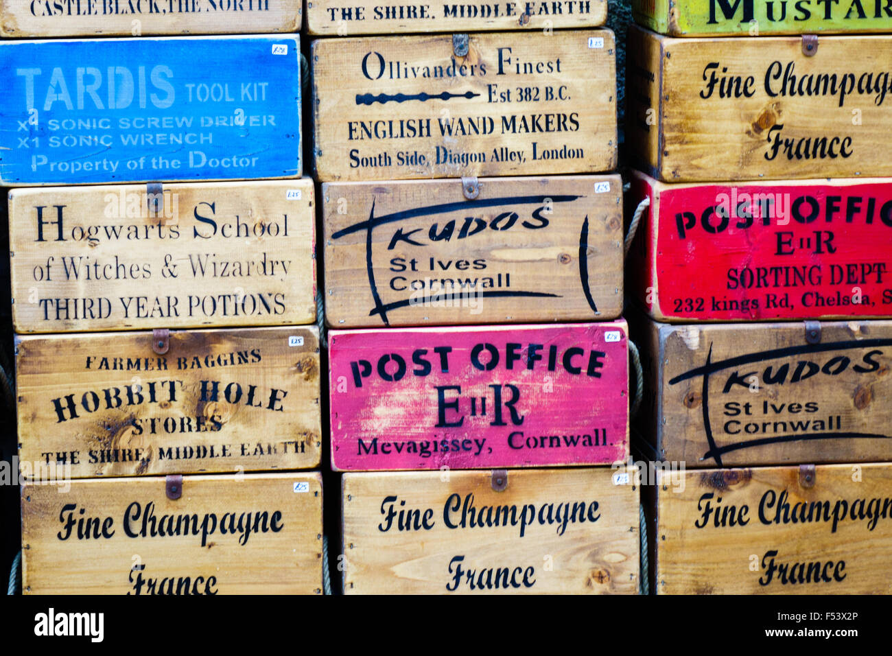Old boxes hi-res stock photography and images - Alamy