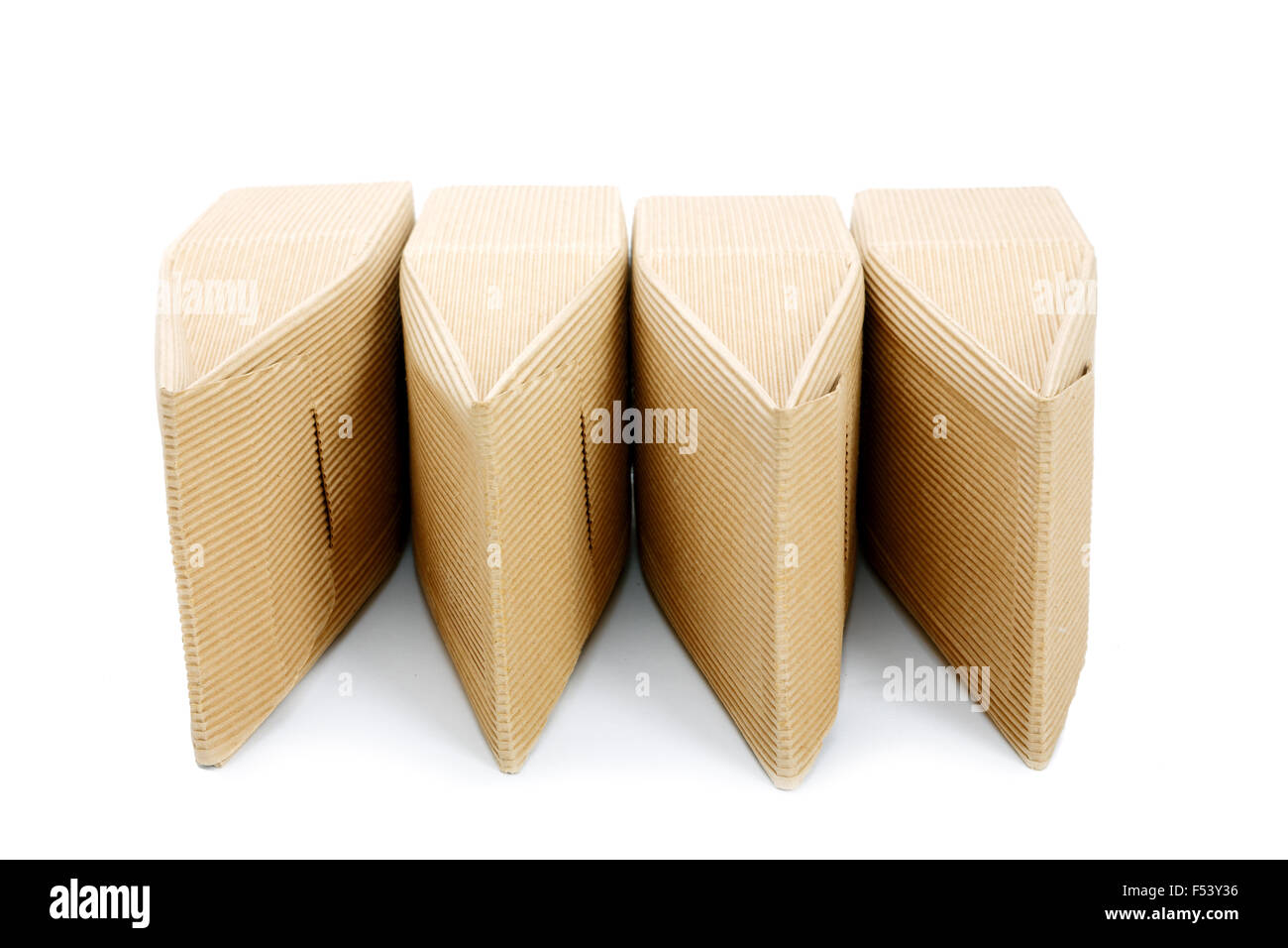 boxes from the goffered cardboard isolated on a white background Stock ...