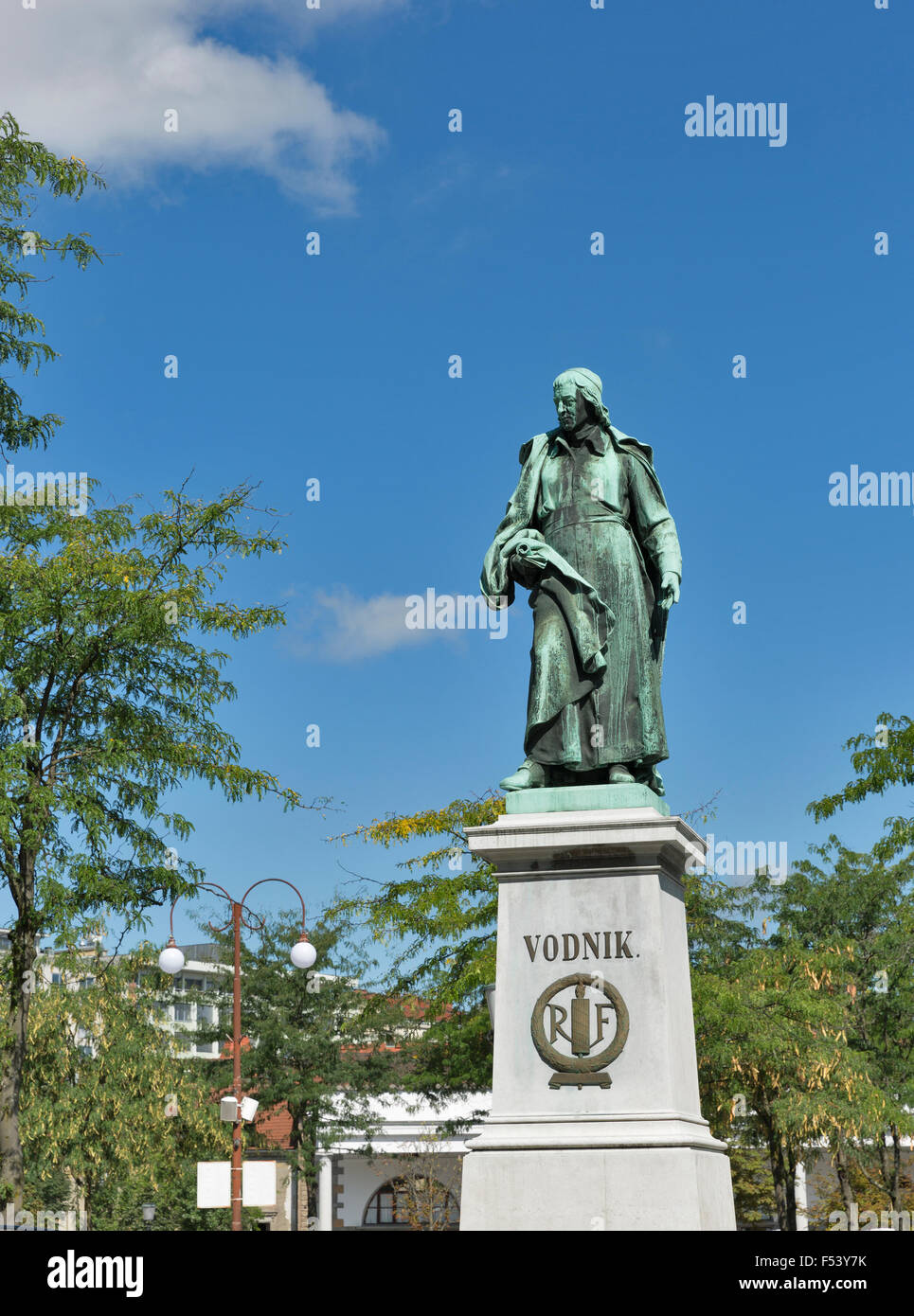 Valentin Vodnik monument in Ljubljana, Slovenia. Vodnik was a Carniolan ...