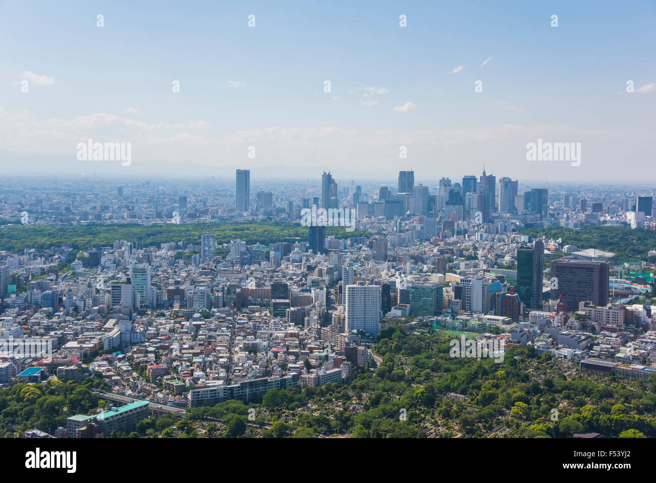 Shinjuku skyscraper,view from Roppongi Hills observatory,Minato-Ku ...