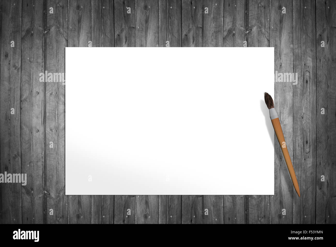 Empty sheet on wood background Stock Photo - Alamy