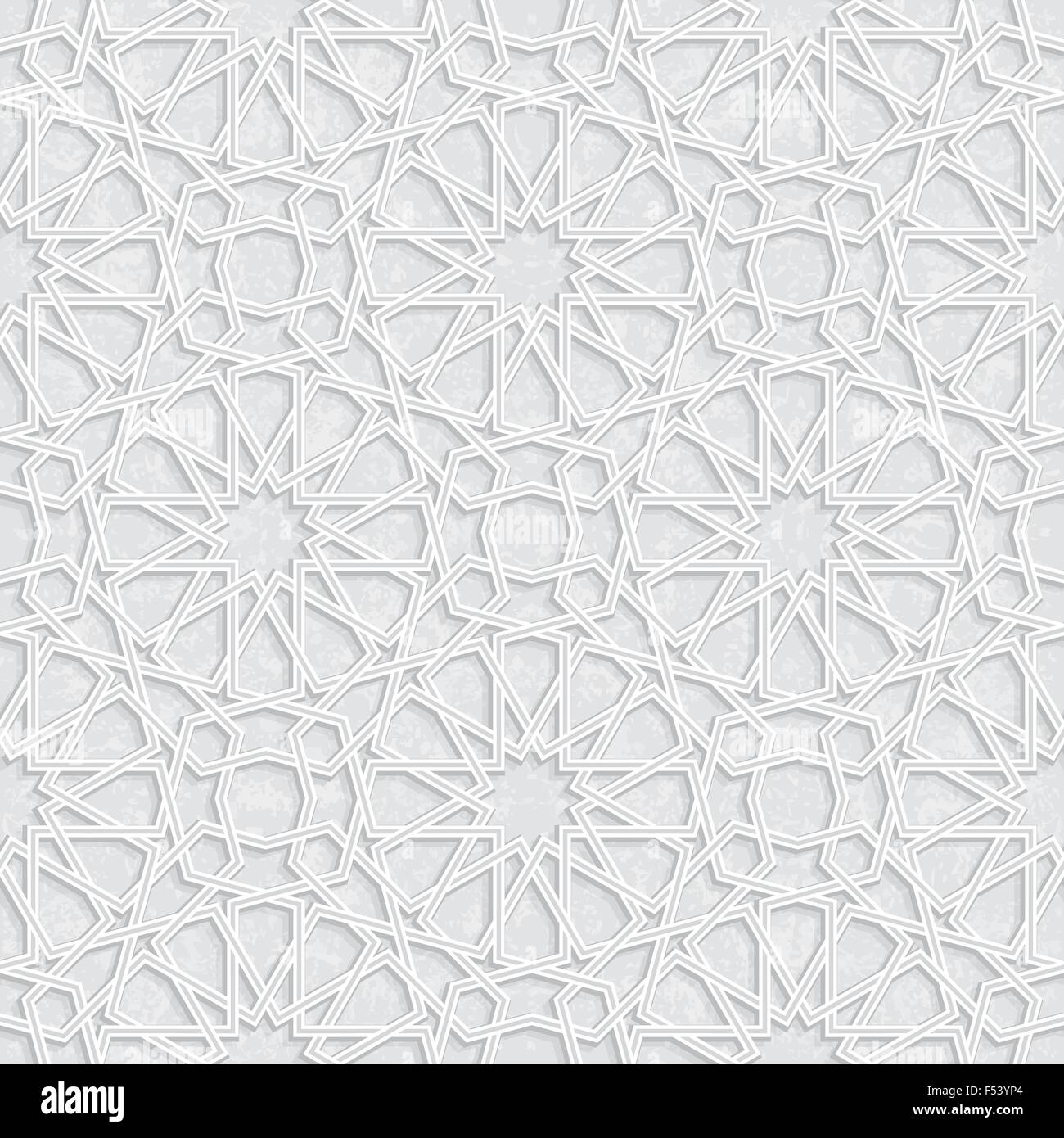 Arabesque Star Pattern with Grunge Light Grey Background, Vector ...