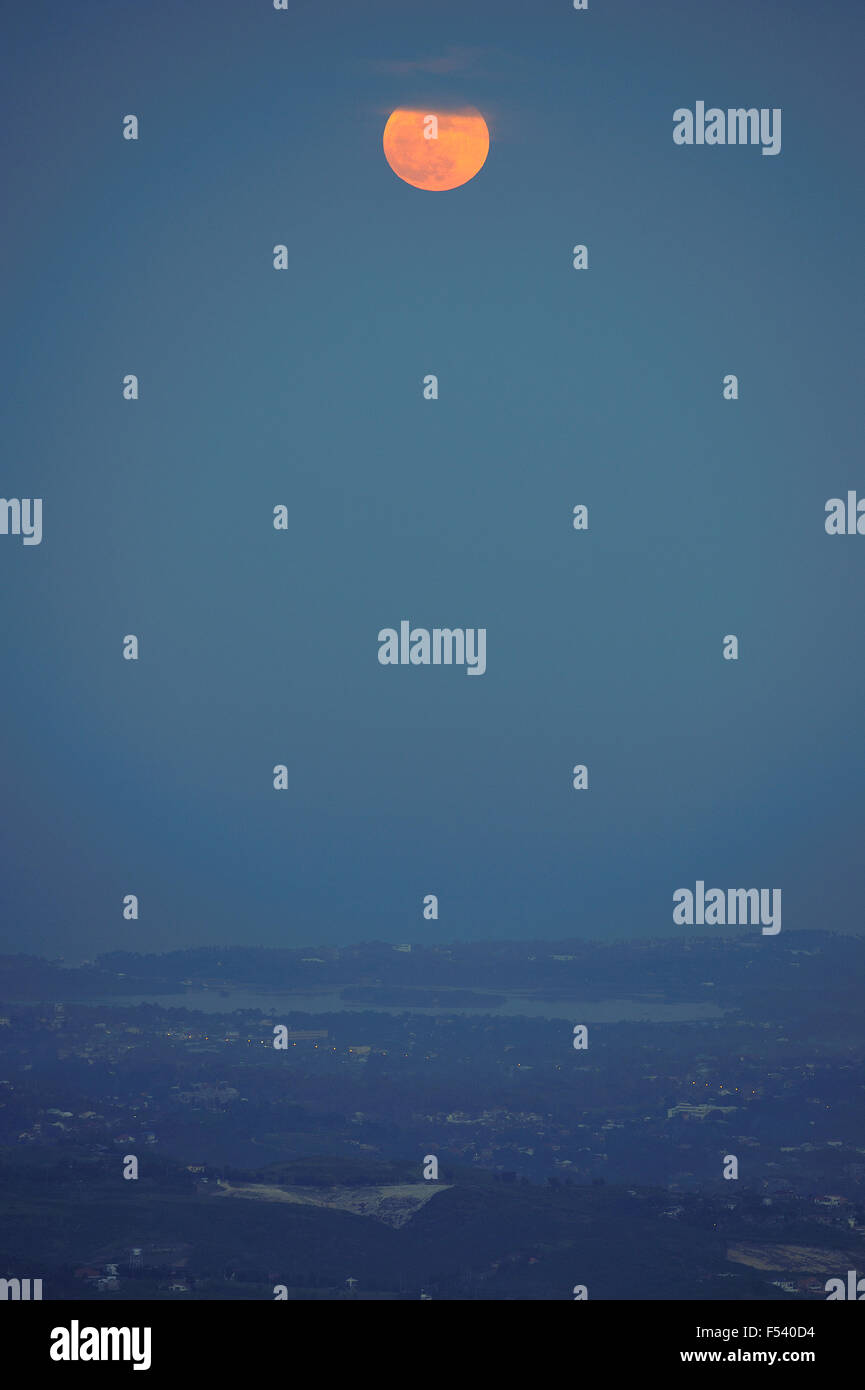 Super Full Moon rising over Cebu City Philippines Stock Photo - Alamy
