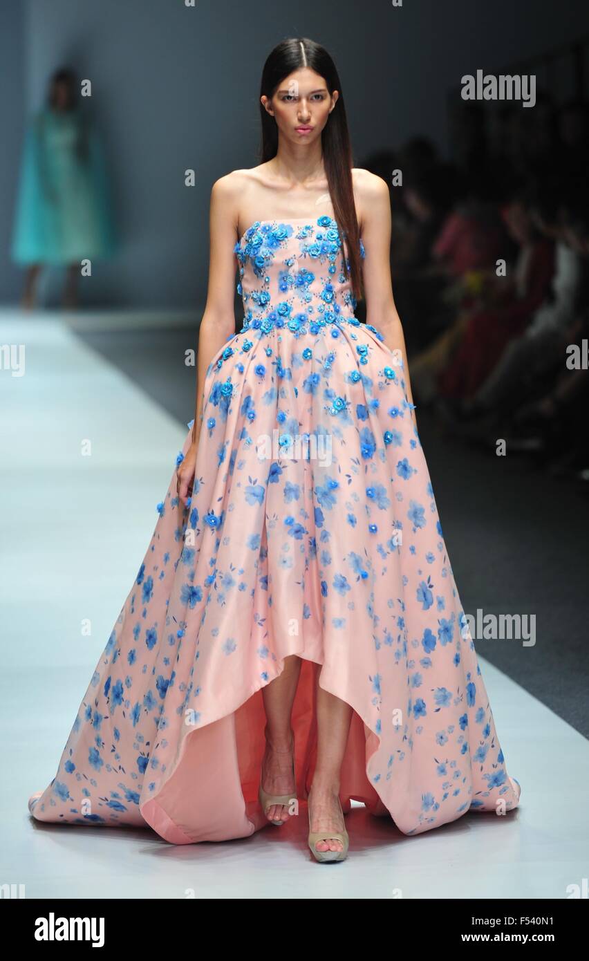 Jakarta, Indonesia. 27th Oct, 2015. A model presents a creation by ...