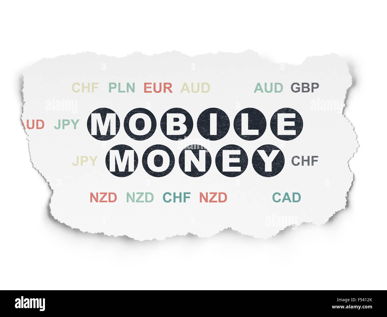 Currency concept: Mobile Money on Torn Paper background Stock Photo - Alamy